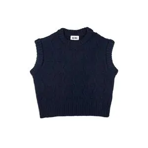 GIGI KNITWEAR Bubble Vest In Navy - Blue