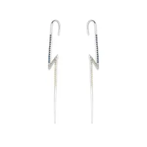 SPERO LONDON True Lightning Gemstones Sterling Bolt Ear Crawler Pair - Silver