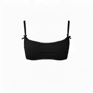 THE COOLGIRL NYC Jane Soft Bra In Cotton - Black
