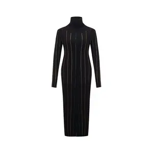 RUE AGTHONIS Noir Cashmere Scintillant Dress