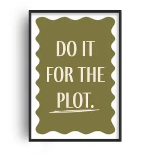 FANCLUB Do It For The Plot Empowering Quote Art Print A2 - Green