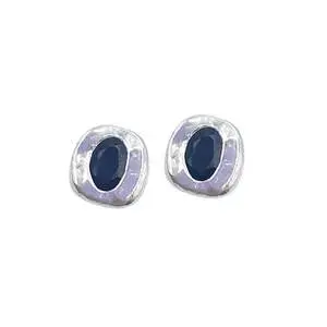 AMY DELSON JEWELRY Black / Silver Stella Black Onyx Sterling Silver Stud Earrings - Black/silver