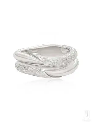 THE JEWELZ Chroma Double Band Solid Ring - White