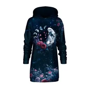 ALOHA FROM DEER Lunar Garden Oversize Hoodie Dress - Black/blue