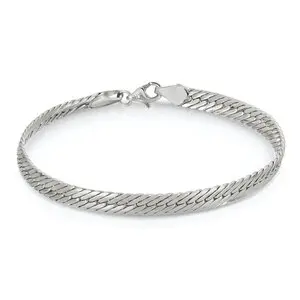 GLAMROCKS JEWELRY Thin Herringbone Bracelet - Silver
