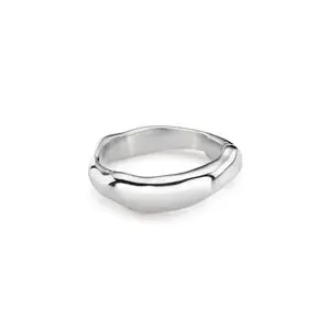 LULU AND BOO JEWELLERY Slim Molten Solid Sterling Ring - Silver