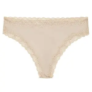 Uwila Warrior Neutrals Soft Silk Thong Underwear Smoke Grey - Gray