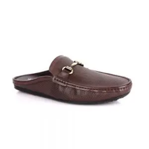 DAVID WEJ Soft Leather Slip On Loafers With Buckle - Brown