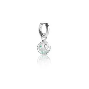 KASUN LONDON Smile Hoop Earring – May – Emerald - Silver