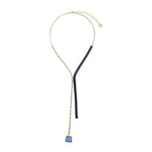 RARE MATTERS JEWELRY Golden Hour Lariat Necklace - Blue