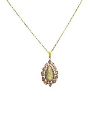 MAGPIE ROSE Theia Labradorite Pendant - Grey