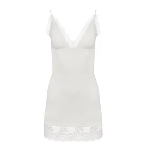 OH!ZUZA NIGHT&DAY Lace Back Viscose Chemise Nightdress Ivory - White