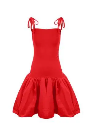 AMY LYNN Alexa Cherry Puffball Mini Dress - Red