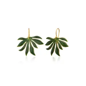 MILOU JEWELRY Ash Tree Leaf Earrings - Green