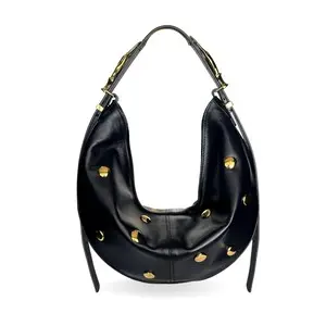 INDIGOLUSH Maxi Hobo Studded Gilded Lure - Black