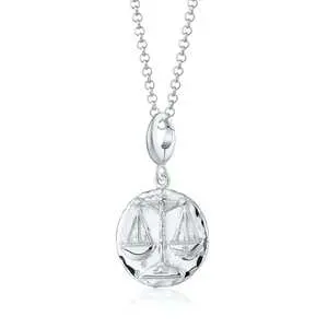 LILY CHARMED Sterling Libra Zodiac Charm Necklace Star Sign Necklace - Silver