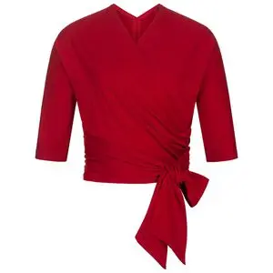 MARIANNA DÉRI Wrap Top Dark - Red
