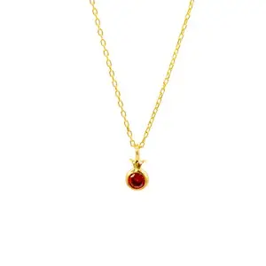 1610ISTANBUL Harem Garnet Necklace - Gold