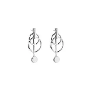 GUTTA DESIGN Mesh Earring Rhodium Plated - Silver