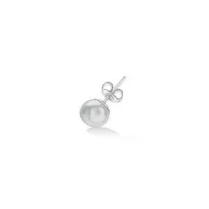 DOWER & HALL Single Dove Freshwater Pearl Stud Earring - Grey