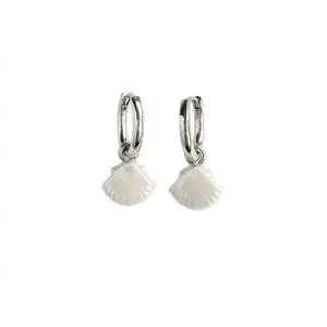 POPORCELAIN Mini Porcelain Seashell Earrings, Tone