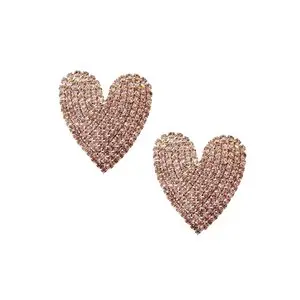 MAISON DE GALA Love Crystal Heart Earring - Pink
