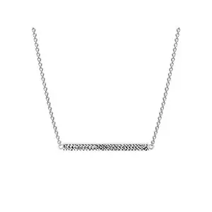 GOLD & HONEY Diamond Cut Bar Necklace - Silver