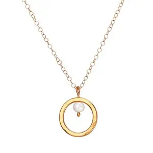 POSH TOTTY DESIGNS Yellow Gold Plated Pearl And Circle Necklace - Silver