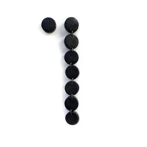 WAIWAI Single Dangle Leather Earring - Black
