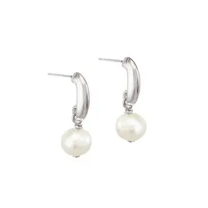 BIKO Bianca Pearl Huggies - Silver