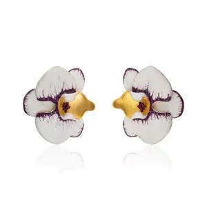MILOU JEWELRY Orchid Flower Earrings - White