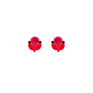 GISSA BICALHO Handmade Acrylic Earring Petunia Small - Red