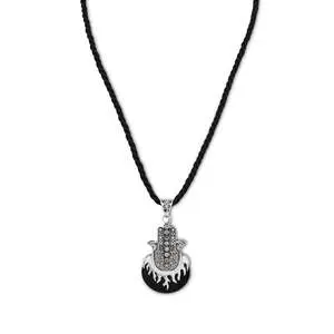 WARE COLLECTIVE Black / Silver Chakra Hamsa Pendant