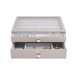 STACKERS Neutrals Supersize Taupe Set Of Two Drawers - Black