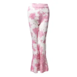 FULLY FASHIONING Zilla Floating Stitch Trouser Pants Tie Dye - Pink