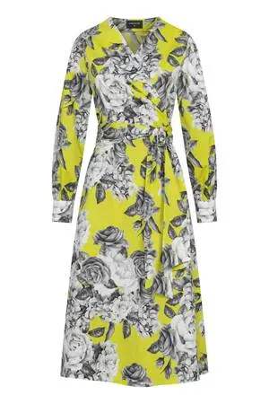 MARIANNA DÉRI Rose Blossom Wrap Dress - White/yellow