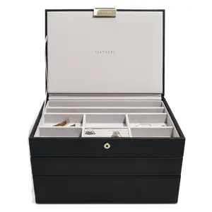 STACKERS Classic Jewellery Box Set Of Three - Black