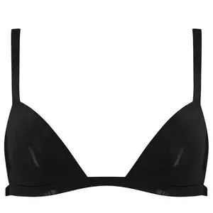 ELISSA POPPY Latex Triangle Bra - Black