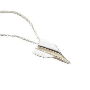 POSH TOTTY DESIGNS Sterling Paper Plane Necklace - Silver