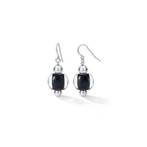 GOLD & HONEY Black / Silver Bead Drop Earrings In Black And Silver - Black/silver