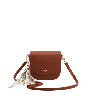 FABLE ENGLAND Beth Saddle Crossbody Bag In Tan - Brown