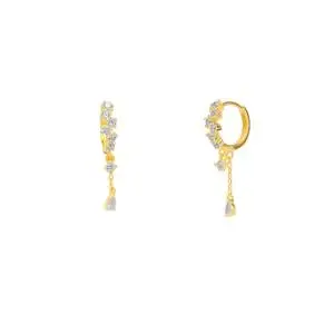 SPERO LONDON Dripping Sterling Silver Huggie Drop Earring - Gold