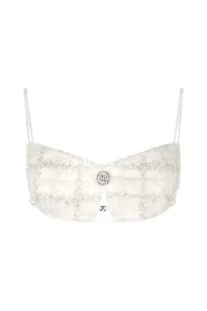 GOD SAVE QUEENS Executive Tweed Top - White