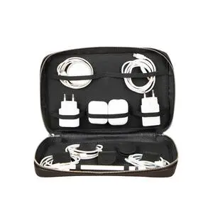 LEATHERE Leather Tech Organizer Case Oslo - Black