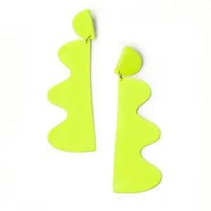 BY CHAVELLI Xtra-large Wiggle Earrings In Neon - Yellow