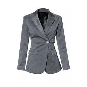 AGGI BY HALEWSKI Rachel Flash Hourglass Shaped Sparkling Blazer - Grey