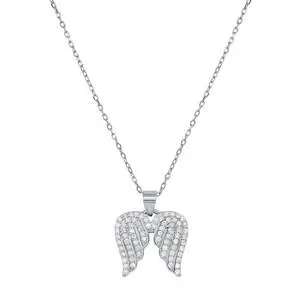 KYLIE HARPER Sterling Diamond Angel Wings Pendant - Silver