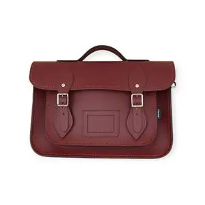 ZATCHELS Oxblood Handmade Leather Satchel 13 Inch - Red
