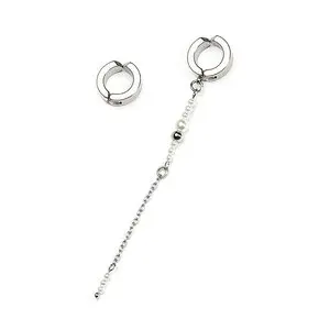 KIREI Riot Ear Cuff – Stainless Steel & Shell Pearls - Silver