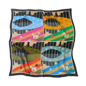 LOST PATTERN Seasons In The Park" Silk Scarf - Black